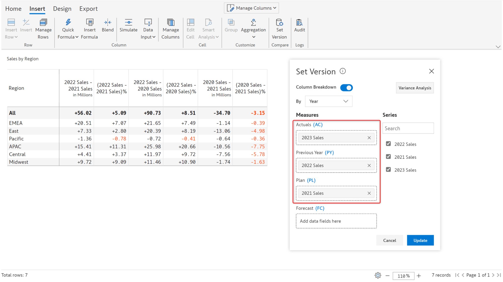 Create Variances Report in Power BI Without DAX Using Inforiver
