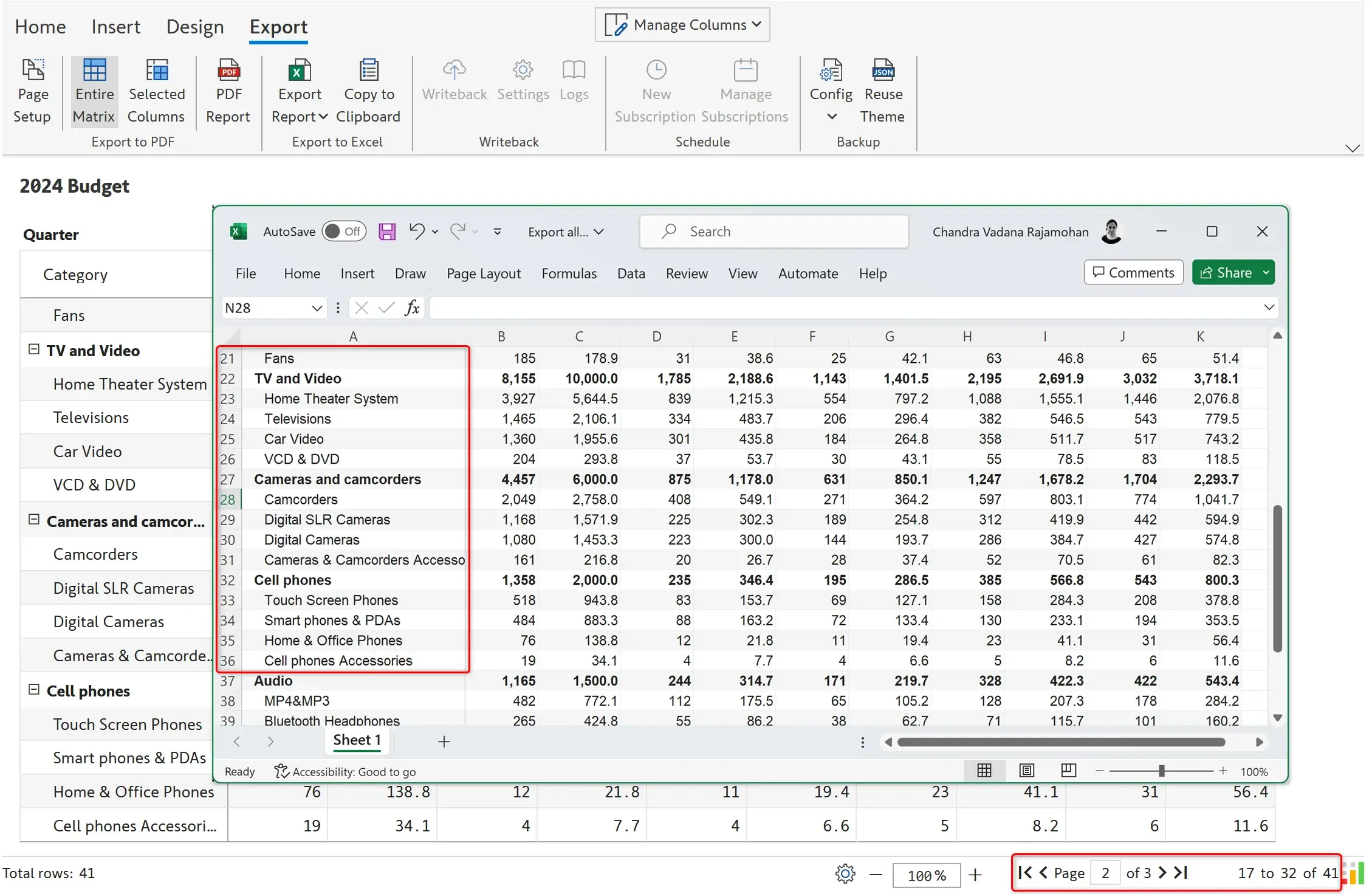 Formatted Export to Excel / Spreadsheets in Power BI - Inforiver
