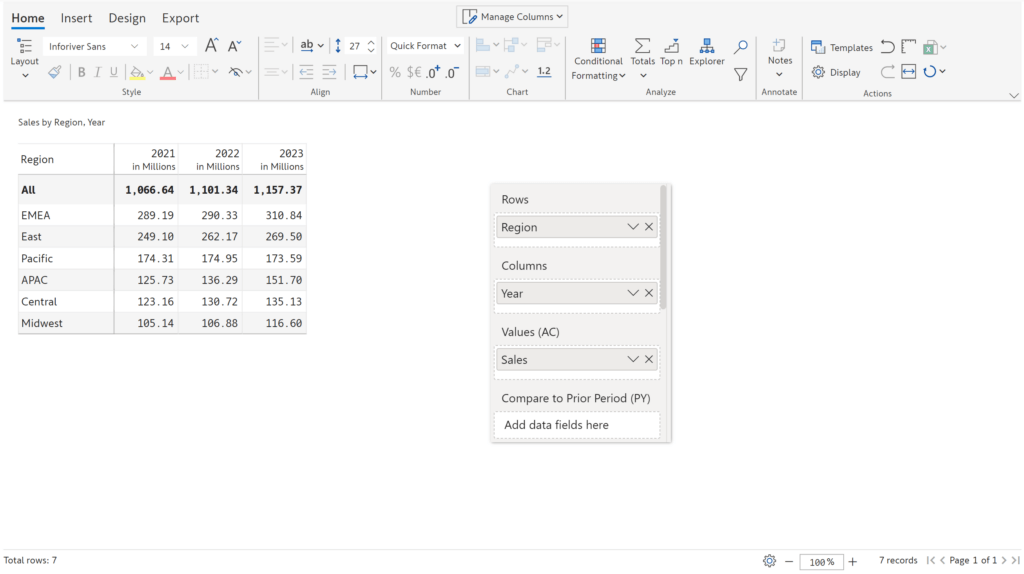 Create Variances Report in Power BI Without DAX Using Inforiver