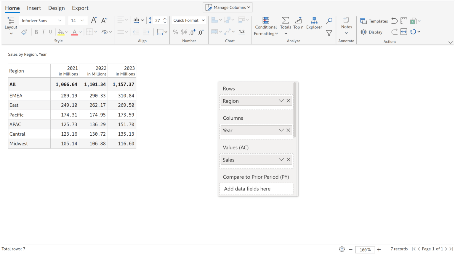 Create Variances Report in Power BI Without DAX Using Inforiver