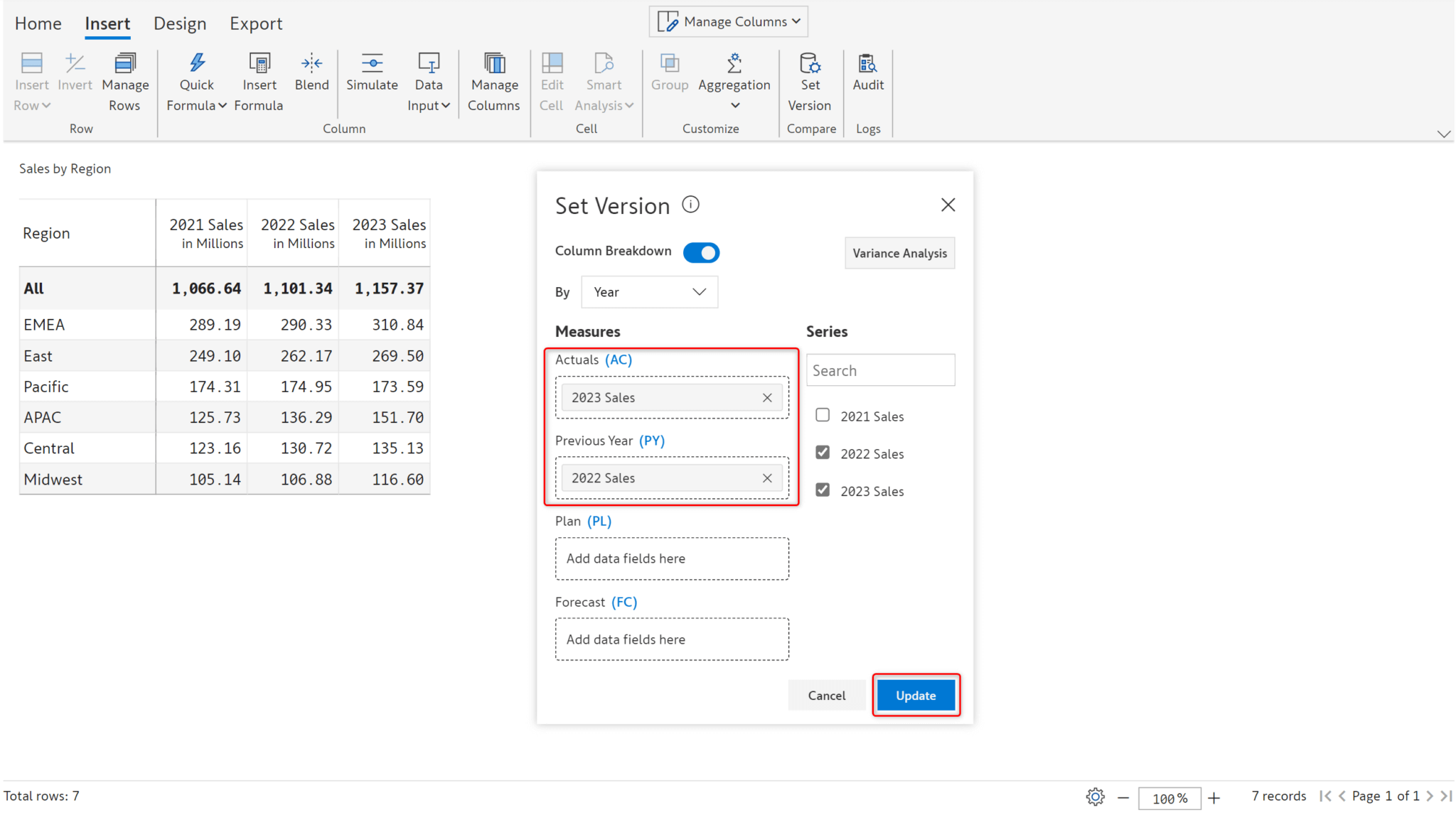 Create Variances Report in Power BI Without DAX Using Inforiver