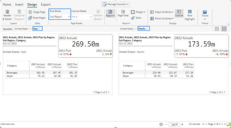 Building a comparison report in Power BI - Inforiver