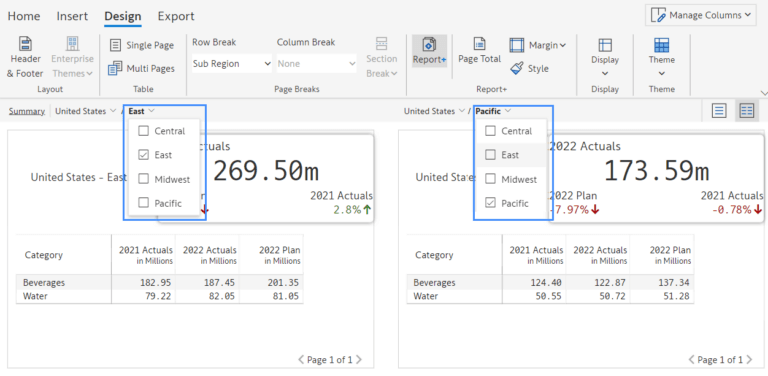 Building a comparison report in Power BI - Inforiver