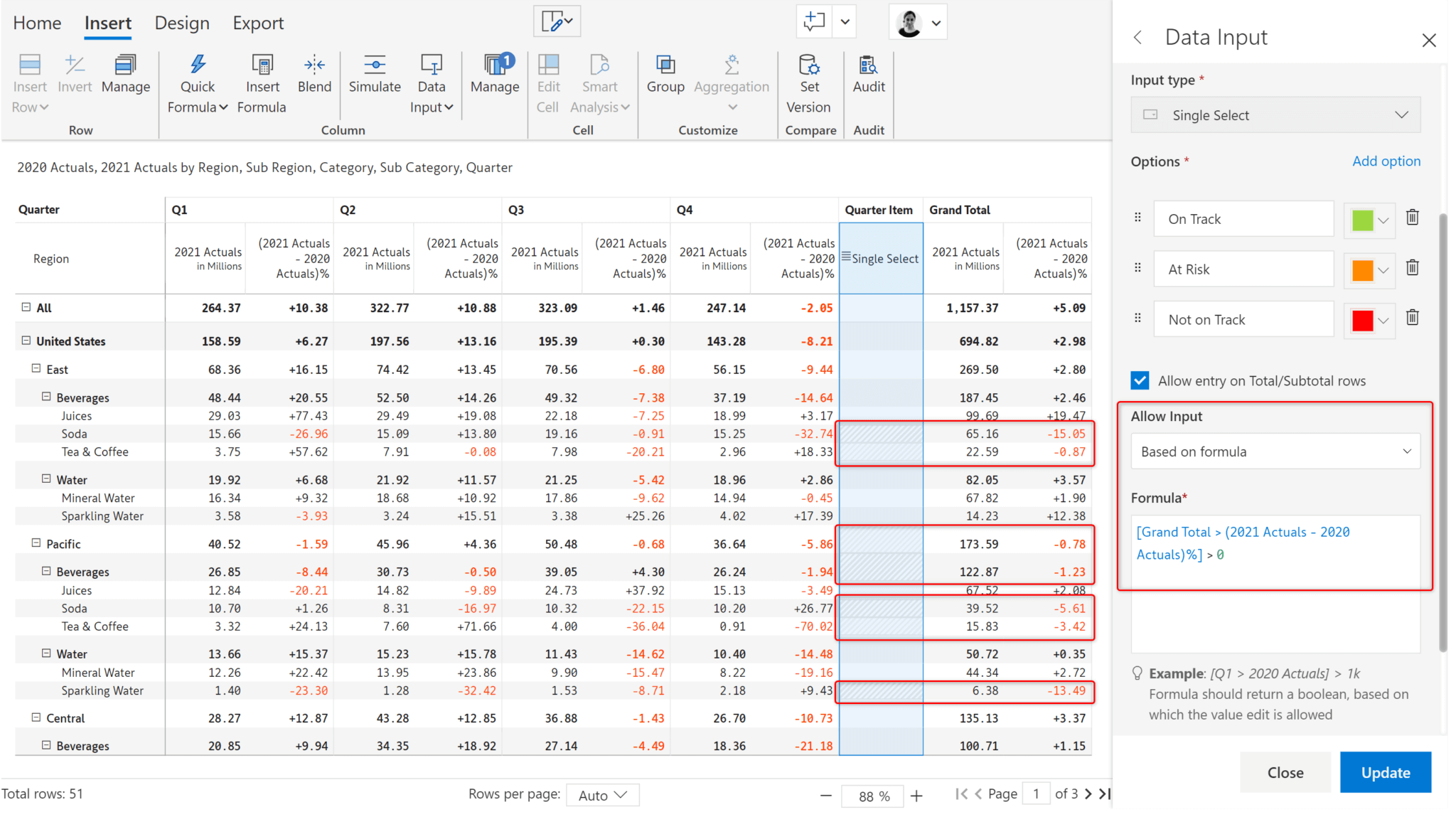 Enter data in Power BI tables | Inforiver