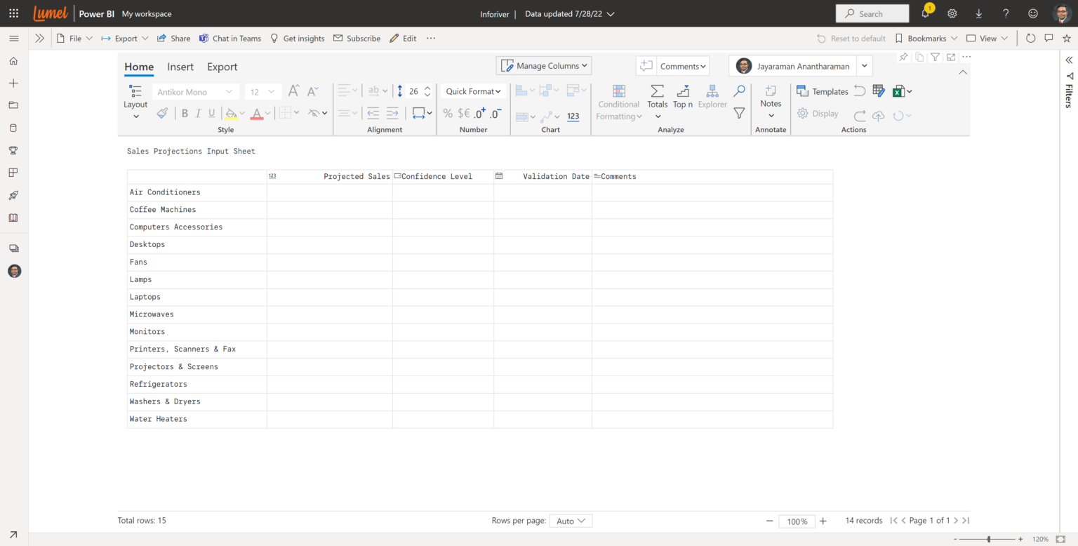 Allow multiple users to enter data in a blank table/form in Power BI ...