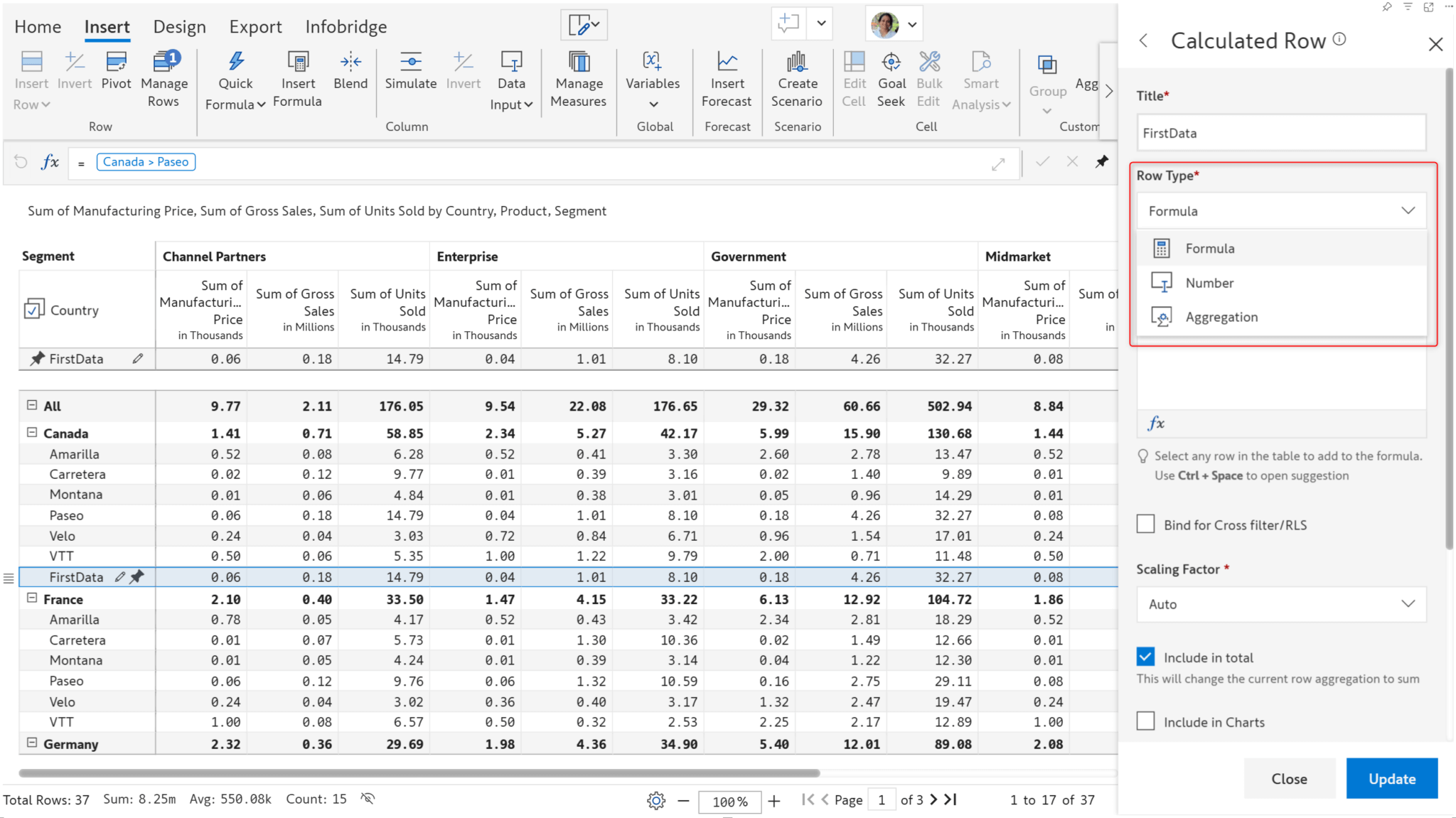 Inforiver Writeback Matrix: Microsoft Fabric, Variables & More