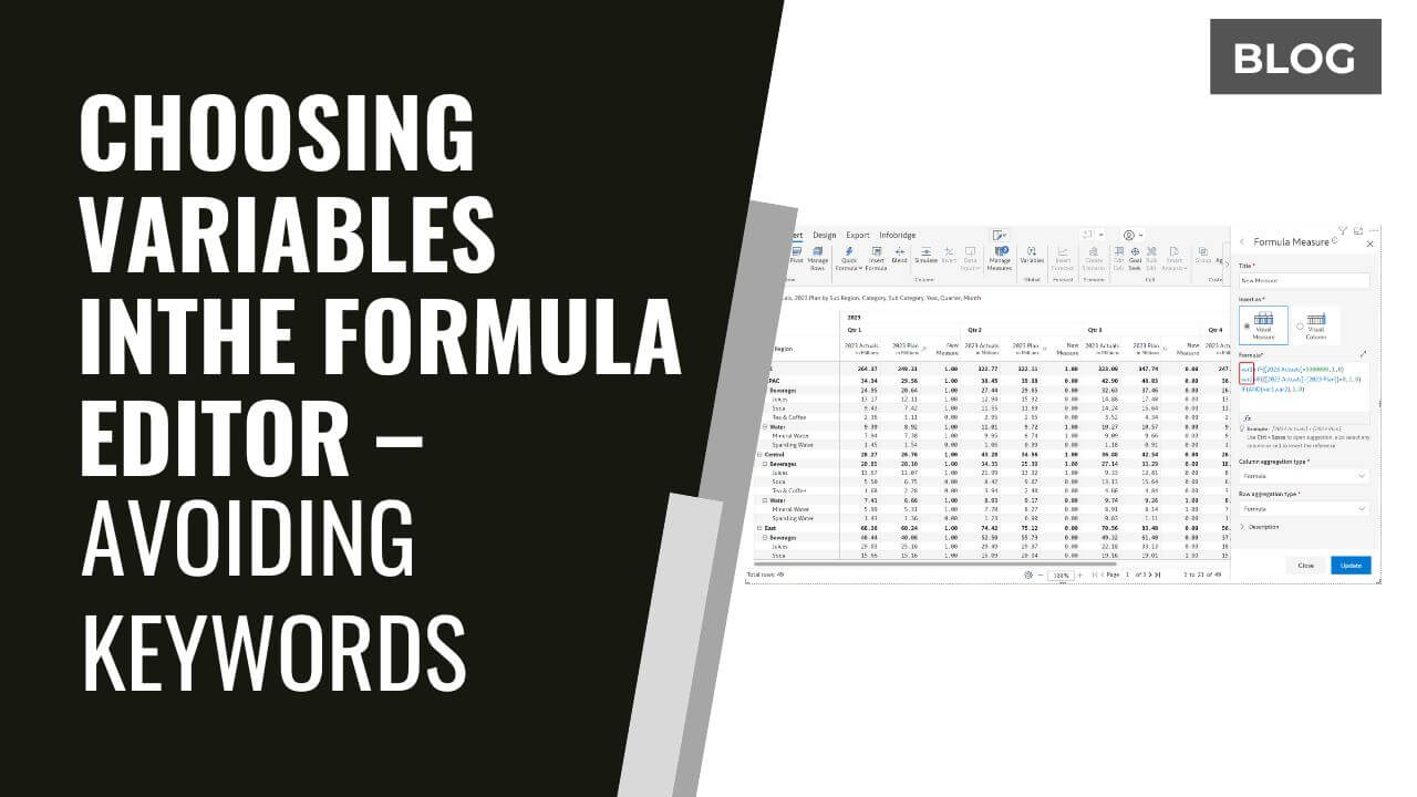 Choosing Variable Naming Wisely in Inforiver's Formula Editor