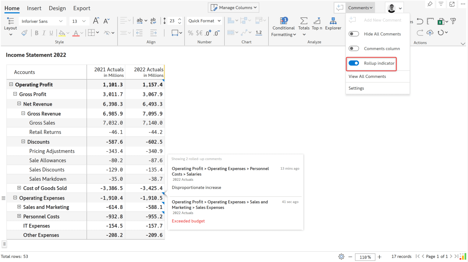 Commenting in Power BI | Inforiver