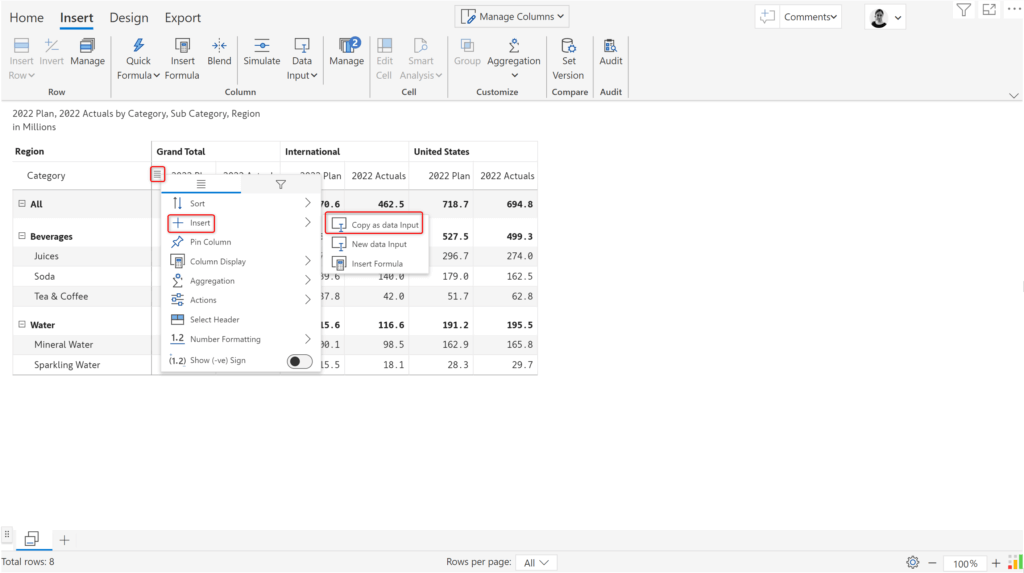 Enter data in Power BI tables | Inforiver