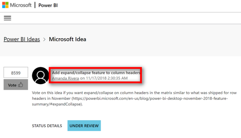 How To Expand And Collapse Column Headers In Power BI Inforiver