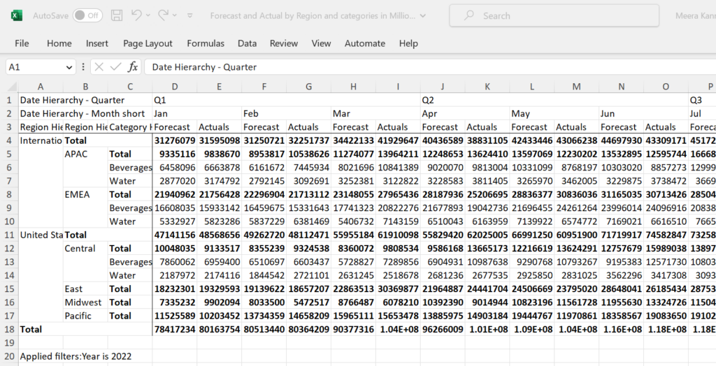 Formatted Export to Excel in Power BI | Inforiver