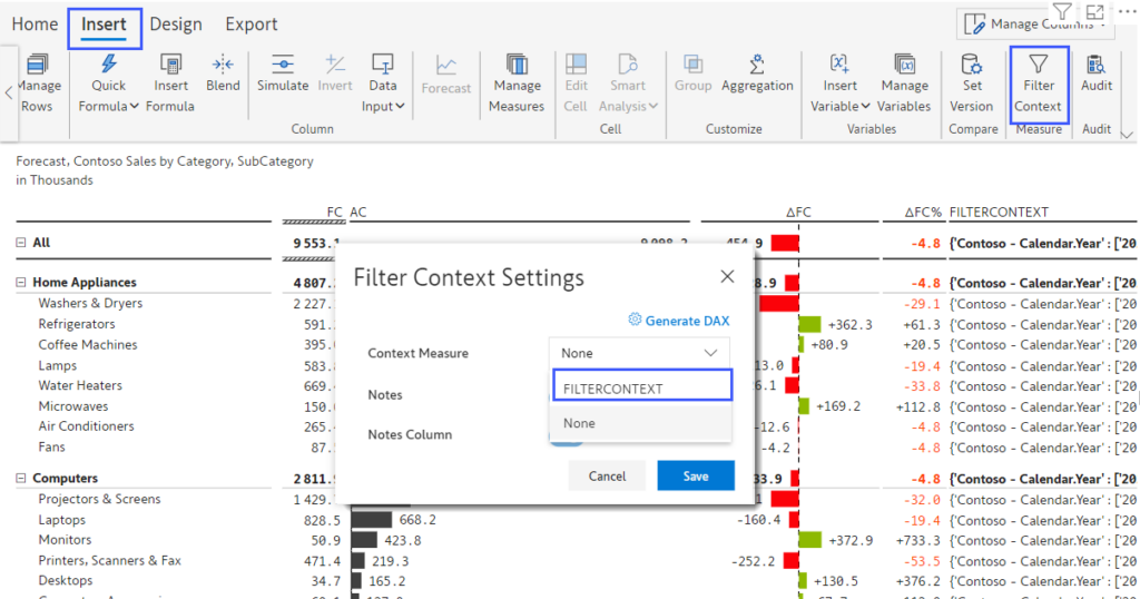 Power BI Comments with Filter/Slicer Context Awareness