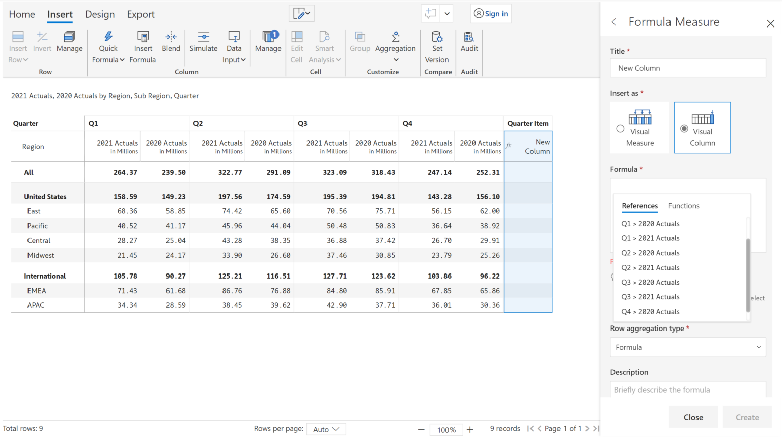 Insert calculated measure or column in Power BI - Inforiver