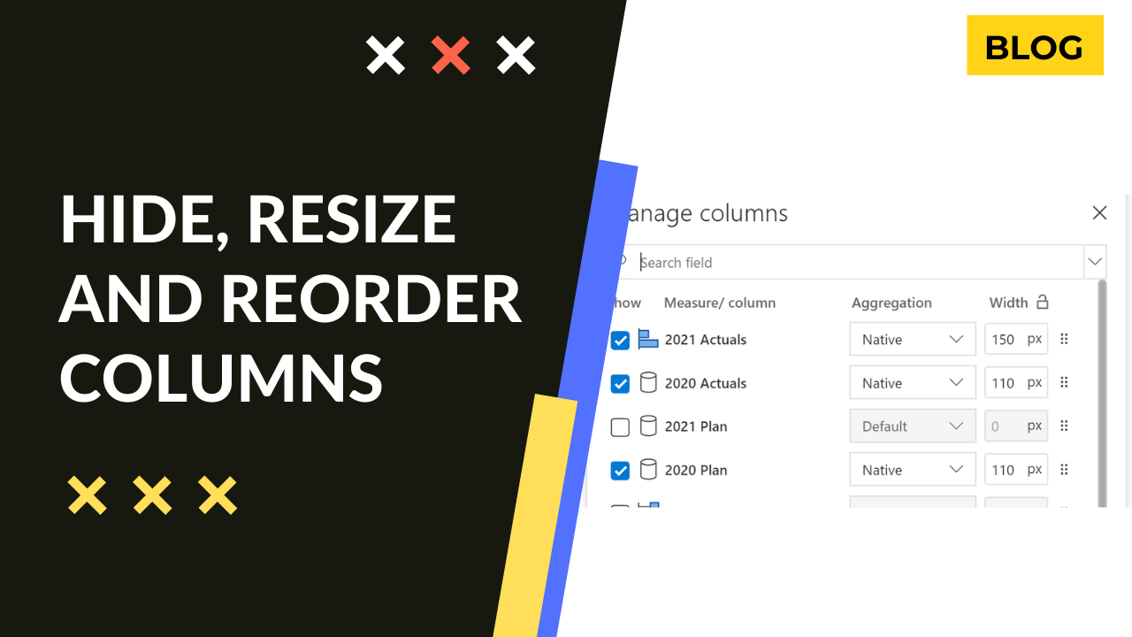 Hide Resize And Reorder Columns In Power BI Matrix Inforiver