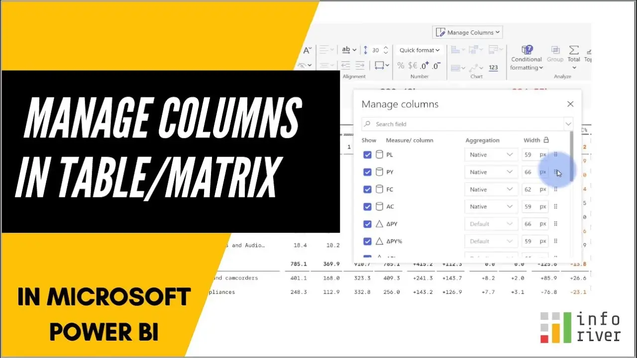 Hide, Resize and Reorder columns in Power BI matrix - Inforiver Hide, Resize and Reorder columns in Power BI matrix - Inforiver