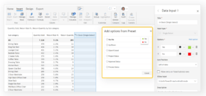 Manual Data Input Options in Power BI Table / Matrix Reports