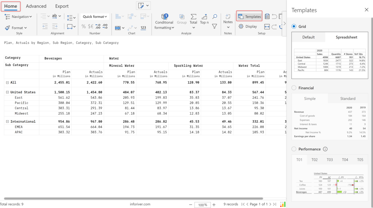 One-Click Report Templates for Power BI - Inforiver