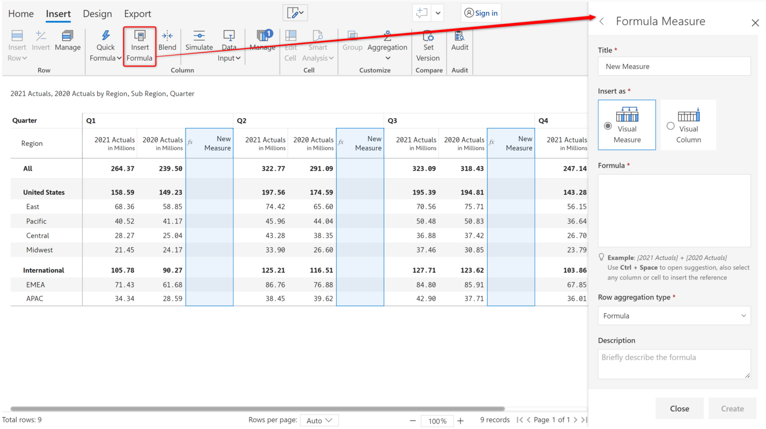 Insert calculated measure or column in Power BI - Inforiver