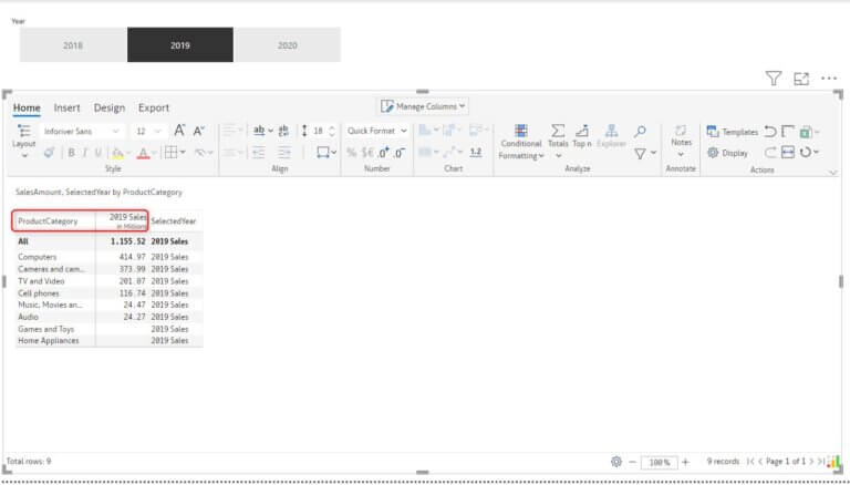Dynamically Change Column Name Or Headers in Power BI