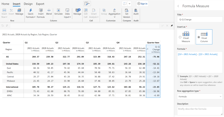 Insert calculated measure or column in Power BI - Inforiver