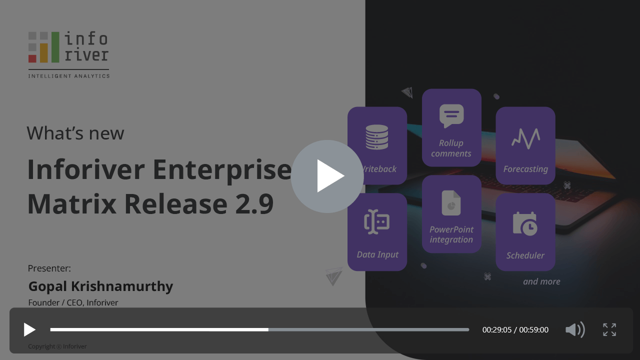 What's New: Inforiver Enterprise Matrix Release 2.9 - Inforiver