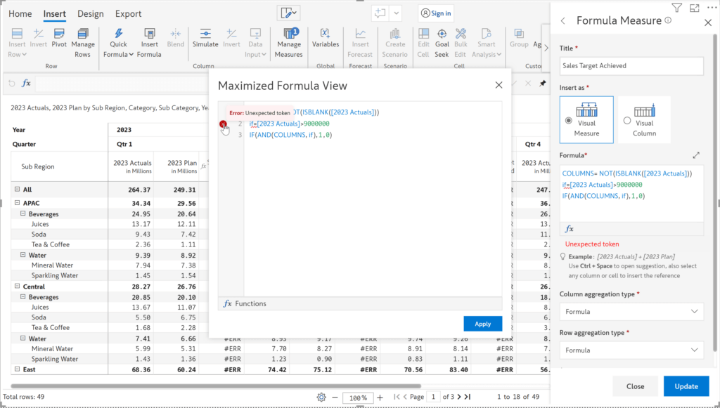 Choosing Variable Naming Wisely in Inforiver's Formula Editor